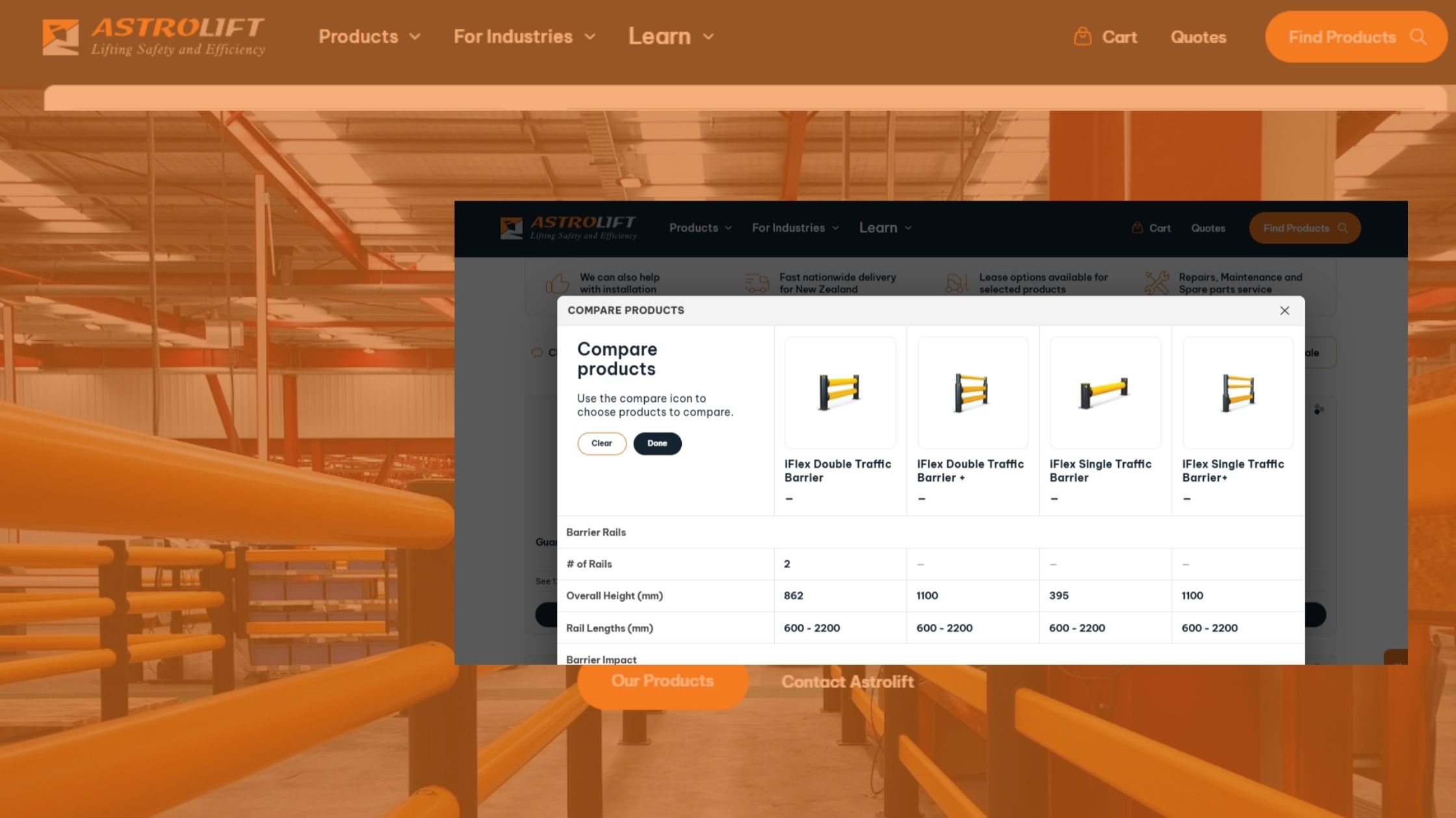 Product Comparison Tool | Compare Equipment Online | Astrolift ...