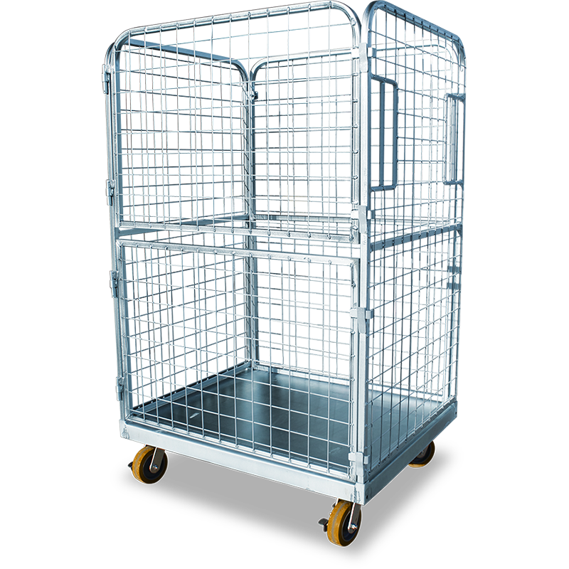 Dual Door Cage Trolley | Zinc Cage Trolleys | Astrolift NZ | Cage ...