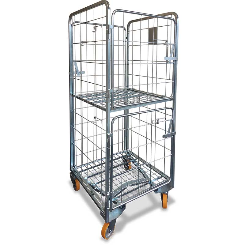 Cage Trolley - Nesting Dual Door | Astrolift Warehouse Equipment | Cage ...