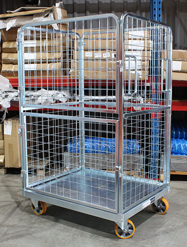 Dual Door Cage Trolley | Zinc Cage Trolleys | Astrolift NZ | Cage ...