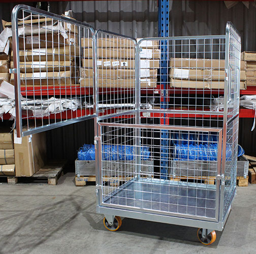 Dual Door Cage Trolley | Zinc Cage Trolleys | Astrolift NZ | Cage ...