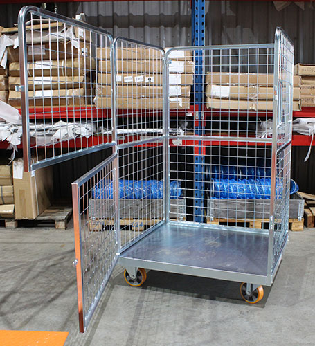 Dual Door Cage Trolley | Zinc Cage Trolleys | Astrolift NZ | Cage ...
