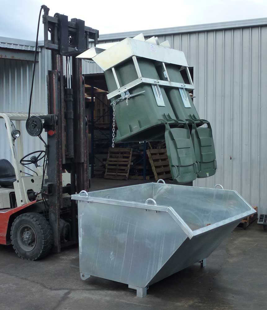 Wheelie Bin Tippers - Forklift Mounted | Forklift Attachments | Astrolift