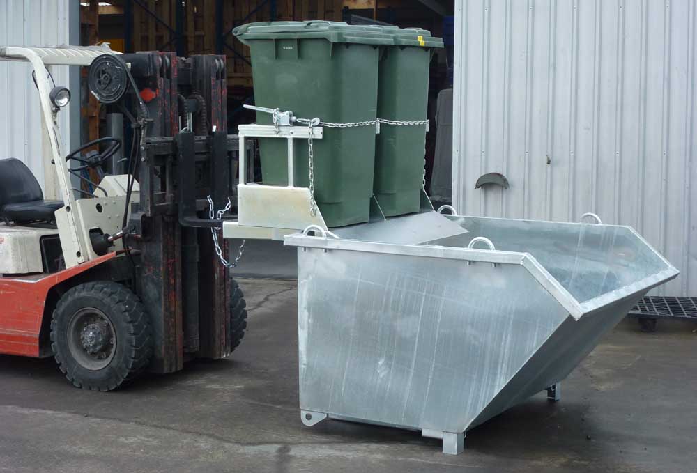 Wheelie Bin Tippers - Forklift Mounted | Forklift Attachments | Astrolift