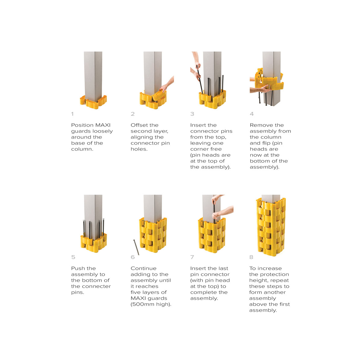 Column Protector | Heavy Duty Plastic, Modular Brick Construction ...