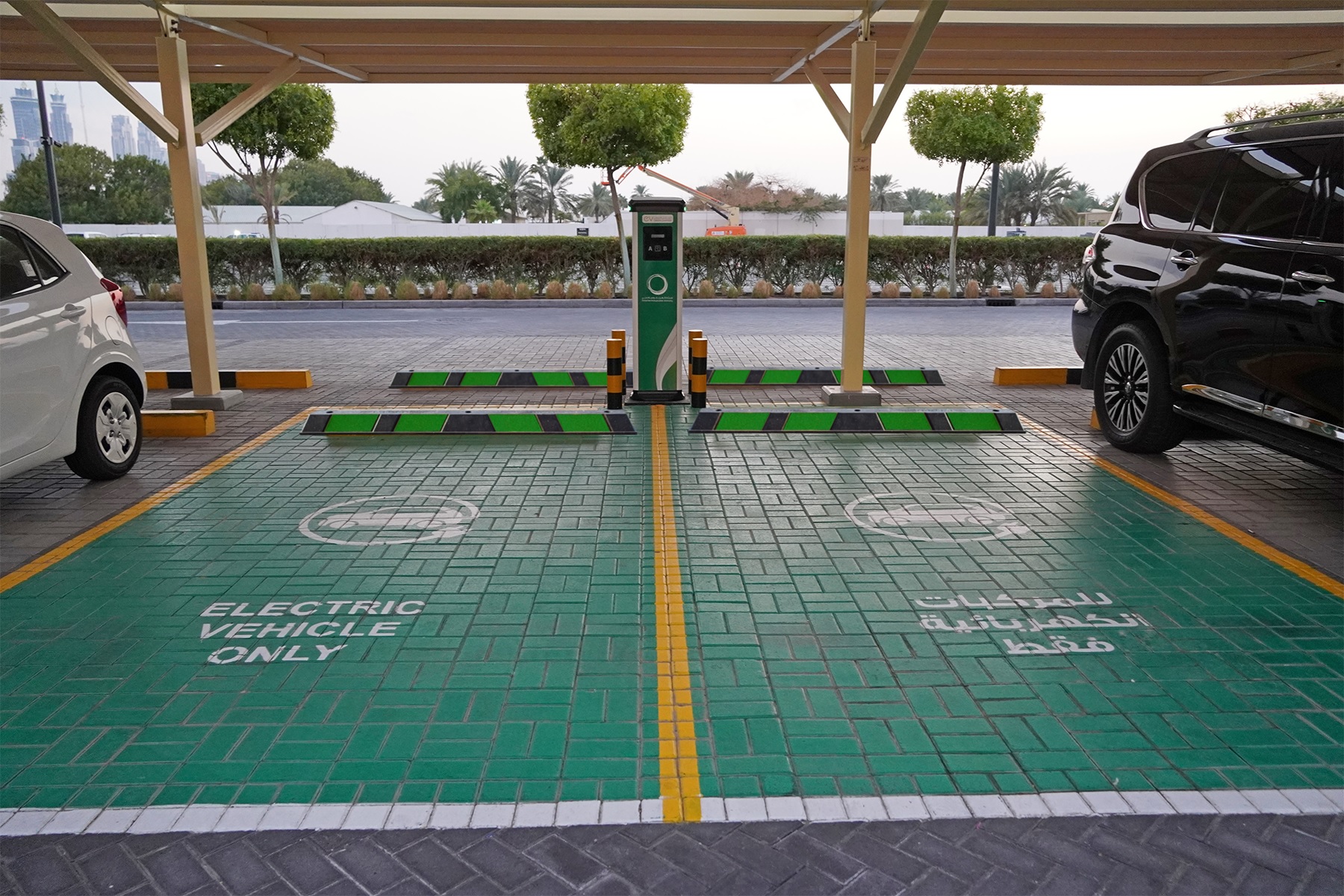 EV Zone Wheel Stop | Blue Electric Vehicle Stop | Wheel Stops | Astrolift